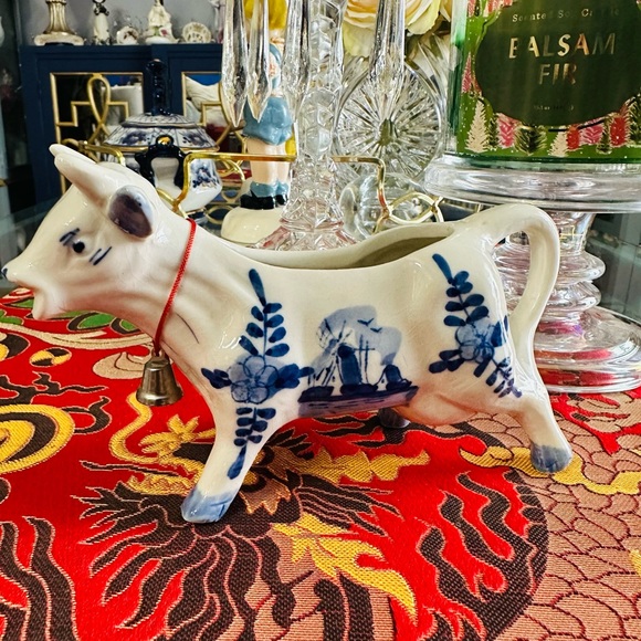 Staffordshire | Dining | Cow Creamer Hand Painted Blue Delft Antique ...